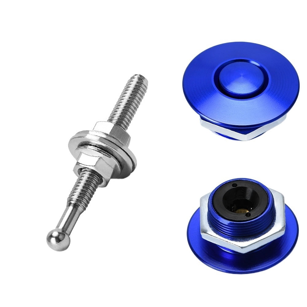 Universal 1 Piece 1.25" 32mm Aluminum Push Button Billet Hood Pins Lock ...