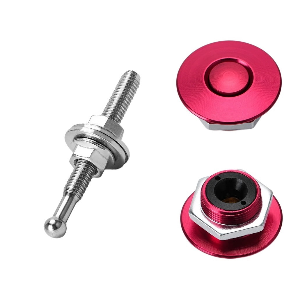 Universal 1 Piece 1.25" 32mm Aluminum Push Button Billet Hood Pins Lock ...
