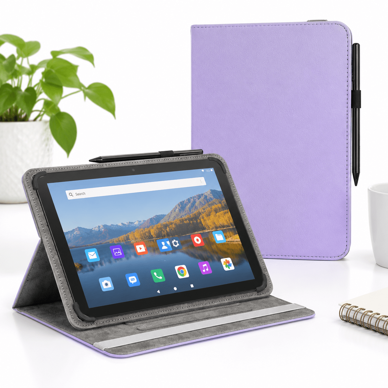 Universal 10.9-12 Inch Purple 01 Synthetic Leather Tablet Case ...