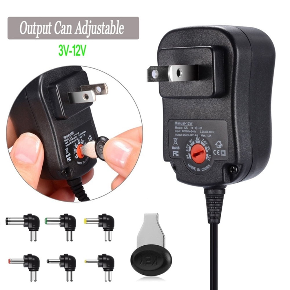 Universal 100-240V To 3V/4.5V/5V/6V/7.5V/9V/12V 12W Adjustable AC/DC ...