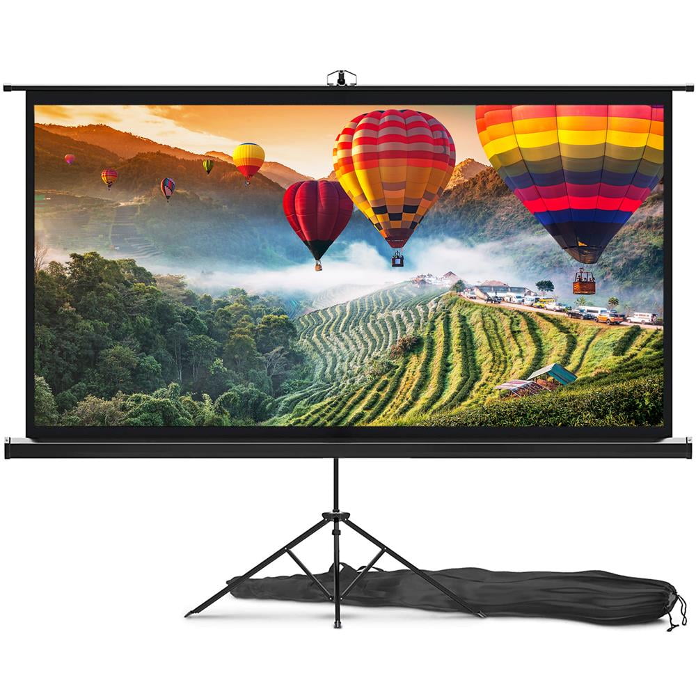 Universal 100-Inch Tripod Screen - Floor Standing Portable Fold-Out ...
