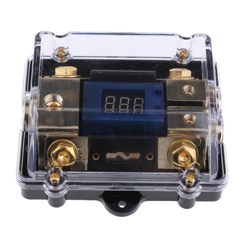 Universal 100A Car Audio Digital Fuse Block Distribution Holder Gold ...