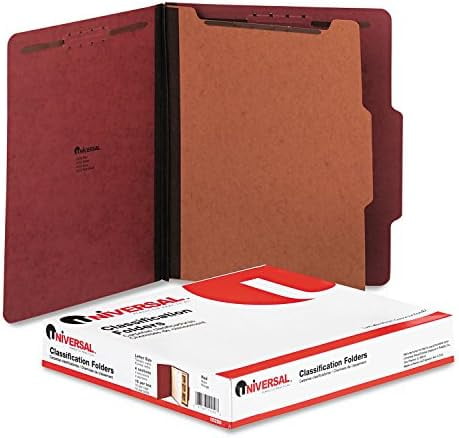 Universal 10250 Pressboard Classification Folder, Letter, Four-Section ...