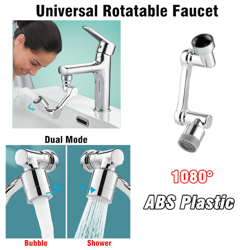 Universal 1080掳 Rotation Faucet Aerator Extender Swivel Robotic Arm ...