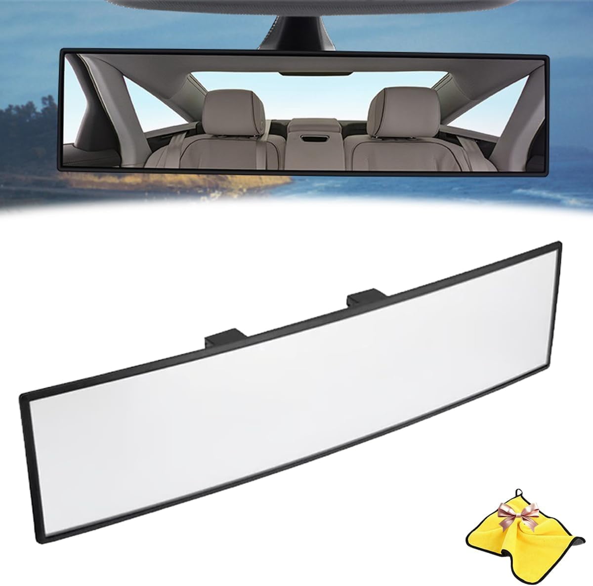 Universal 11.81 Inch Panoramic Convex Mirror, Anti-Glare Wide Angle Car ...