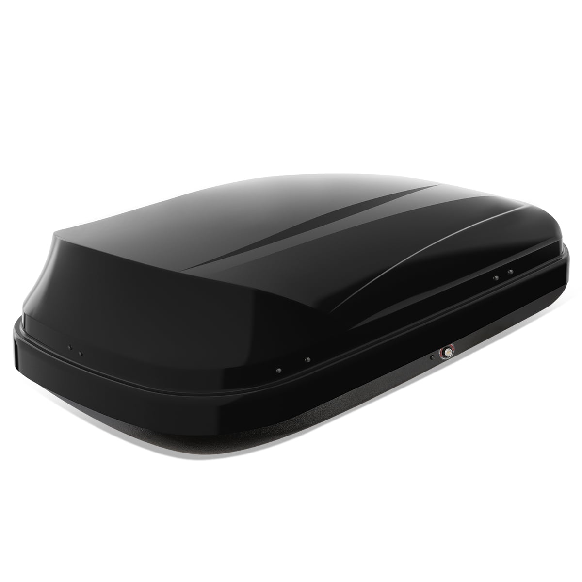 Universal 11 Cubic Feet Glossy Black Cargo Rooftop Travel Storage Box ...