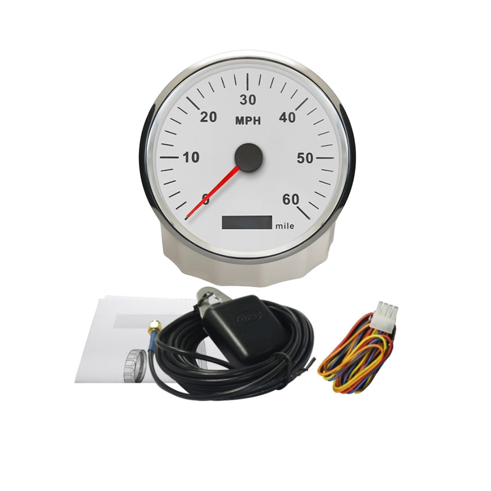 Universal 110mm 0-60MPH GPS Speedometer Car Speed Gauge Total Mileage ...