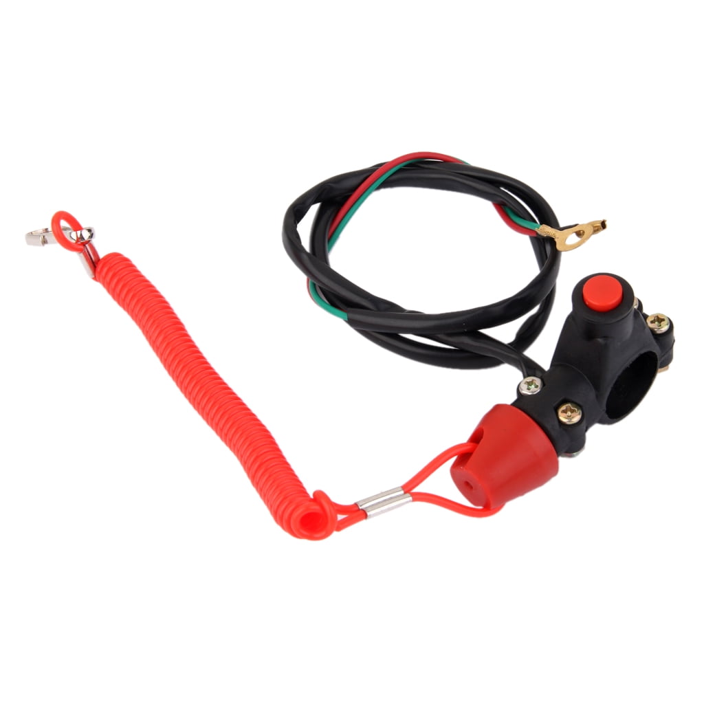 Universal 12V 2-Wires Motorcycle Engine Kill Stop Switch w/ Tether ...