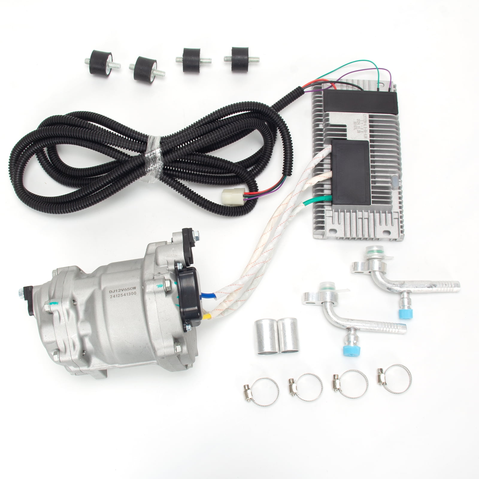 Universal 12V Electric Car Air Conditioner Compressor Kit A/C Scroll ...
