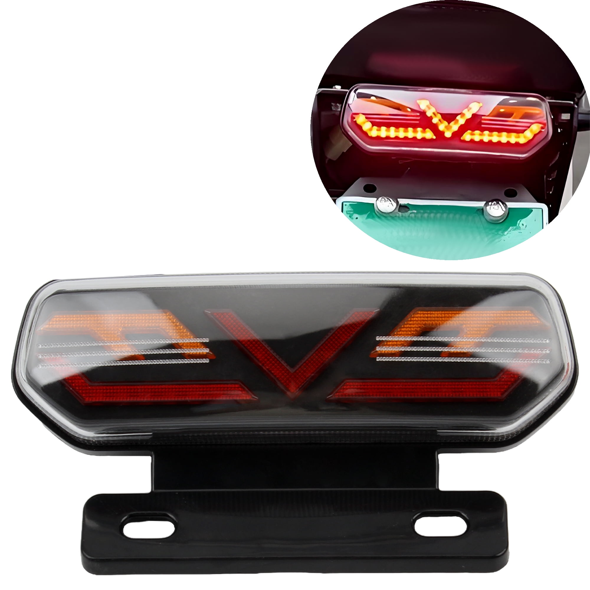 Universal 12V LED Motorcycle Rear Lights Brake Light Motorbike Stop ...