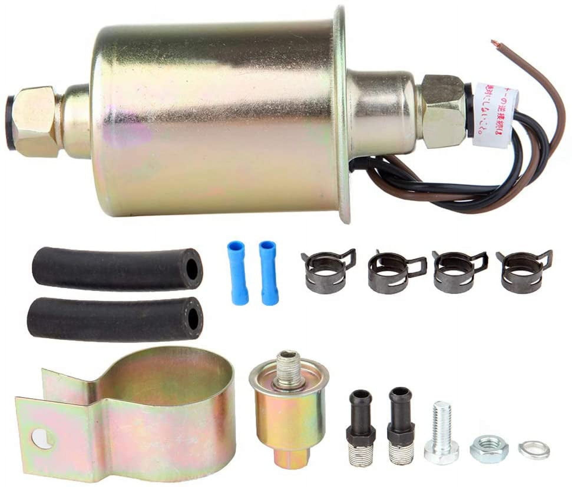 Universal 12V Low Pressure Electric Gas Fuel Pump with Installation Kit ...