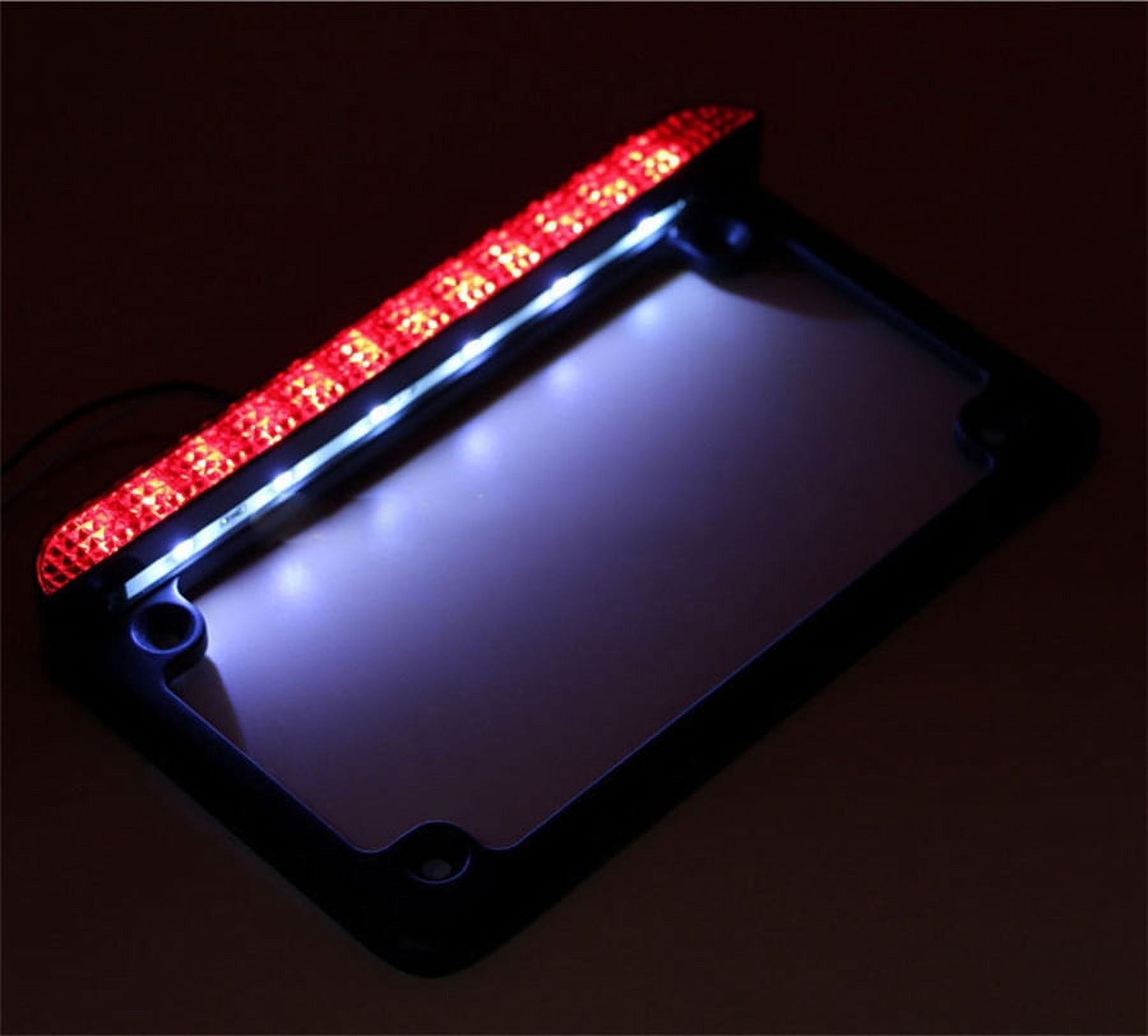 Universal 12V Motorcycle License Plate Mount Frame LED Tail Brake ...