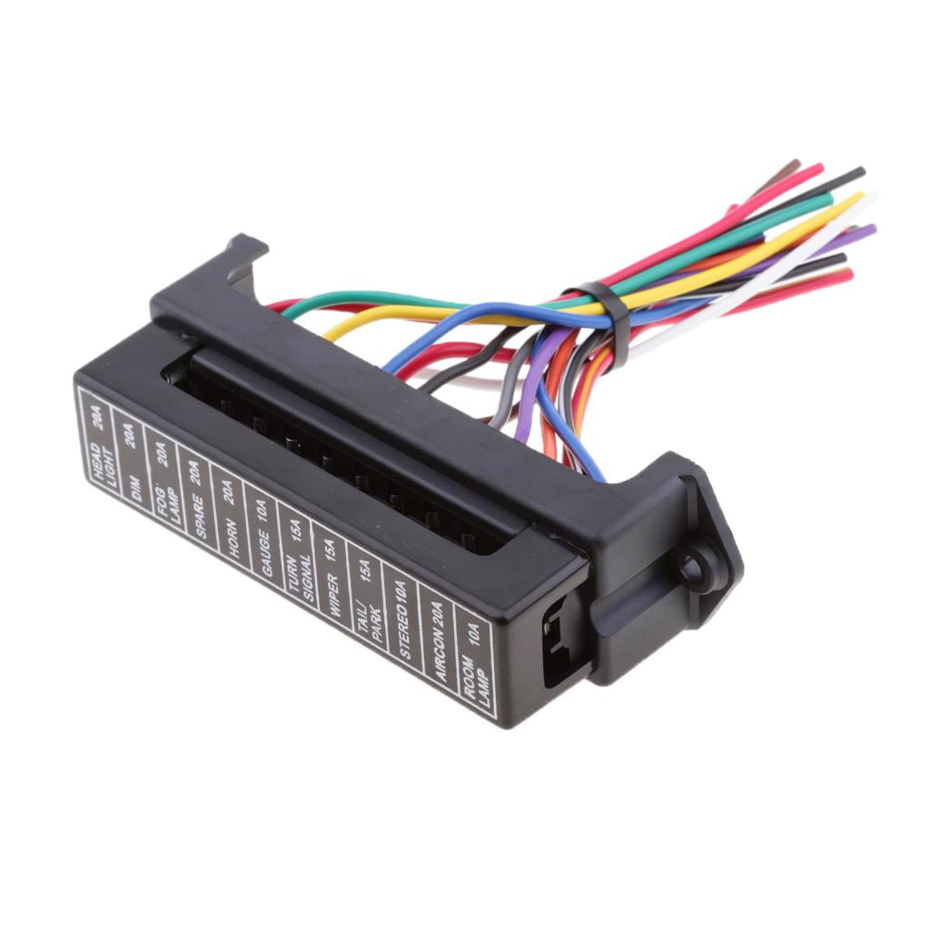 Universal 12Way Circuit Blade Fuse Box Holder Block With Wire Harness ...