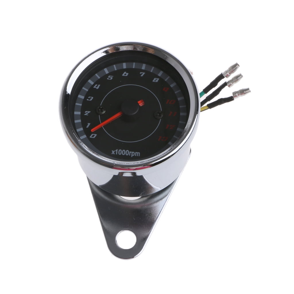 Universal 13000 RPM Motorcycle Tachometer Electronic Tach Meter ...