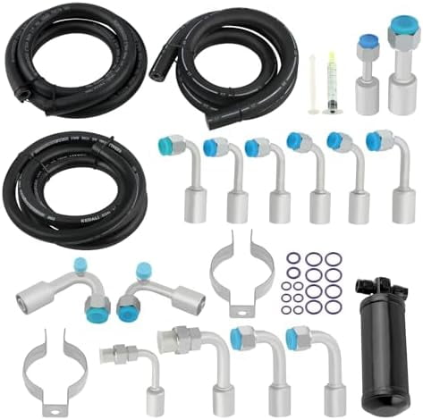 Universal 134a Air Conditioning Hose Kit Set with Drier W/R-Ring A/C ...