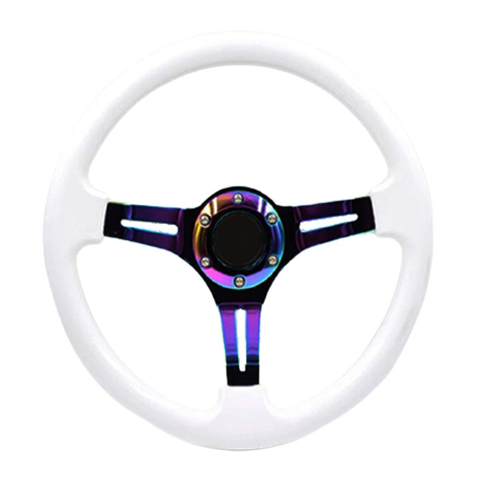Universal 14 inch Car CM31 Racing Steering Wheel Neo Chrome Spokes 6 ...