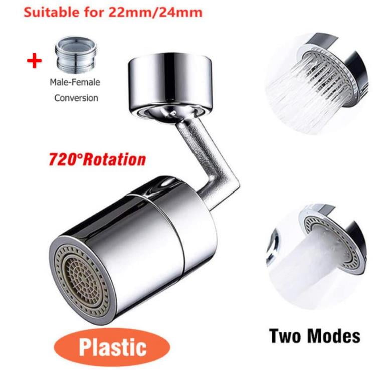 Universal 1440 Degree Rotatable Extension Faucet Sprayer Head 2 Modes ...