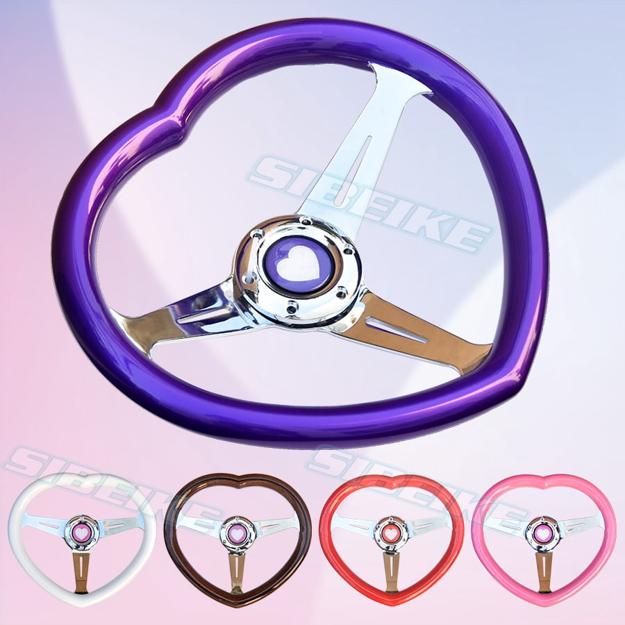 Universal 14inch Heart Steering Wheel JDM Racing Styling Girly Pink ...
