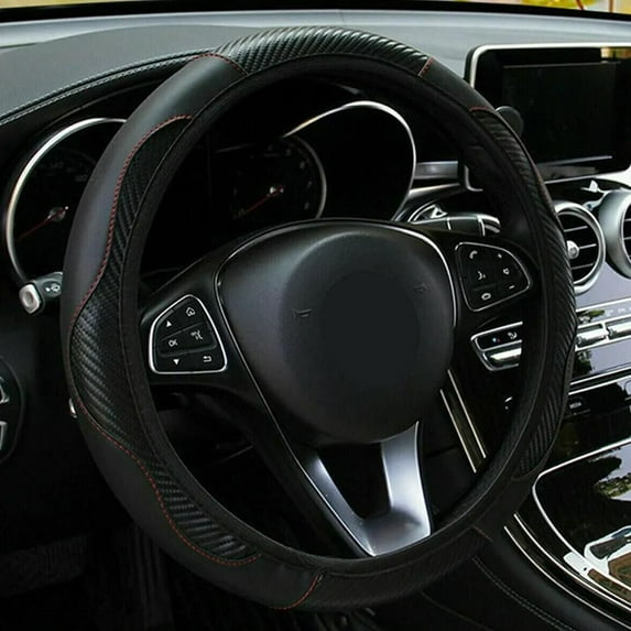 Universal 15 Inch Microfiber Leather Steering Wheel Cover, Anti-Skip ...