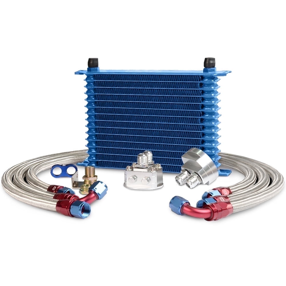 Universal 15 Row AN10 Engine Transmission Oil Cooler Kit Oil Filter ...