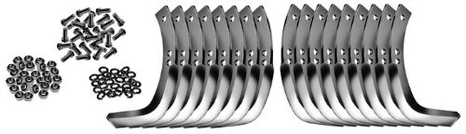 Universal 16-Piece Tiller Tine Set - 8 Left & 8 Right Hand Cultivator ...