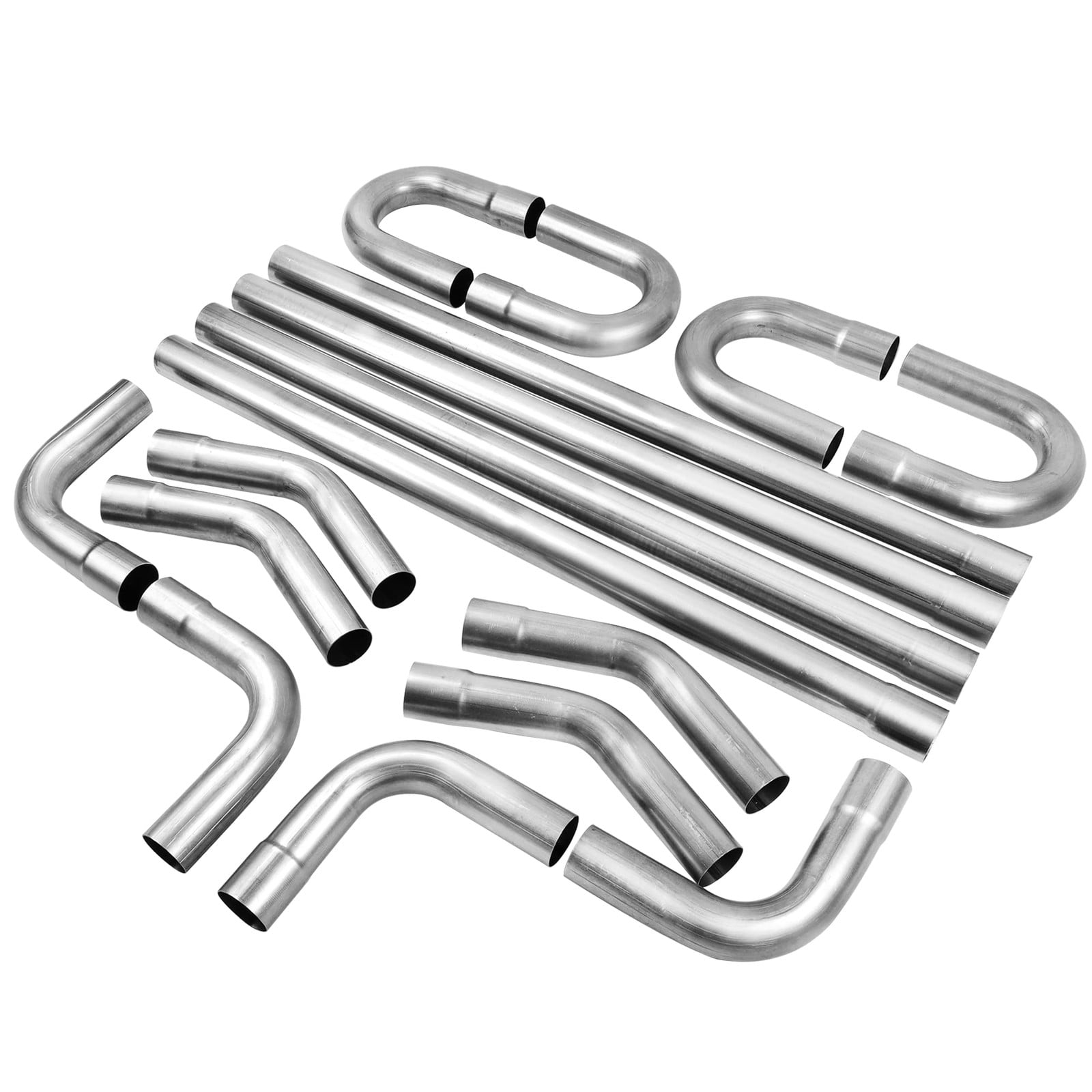 Universal 16-Pieces 3" OD Steel DIY Custom Exhaust Pipe Straight ...