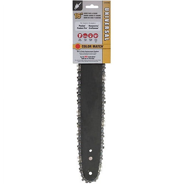 Universal 16" Replacement Guide Bar And Chain Combo - Walmart.com