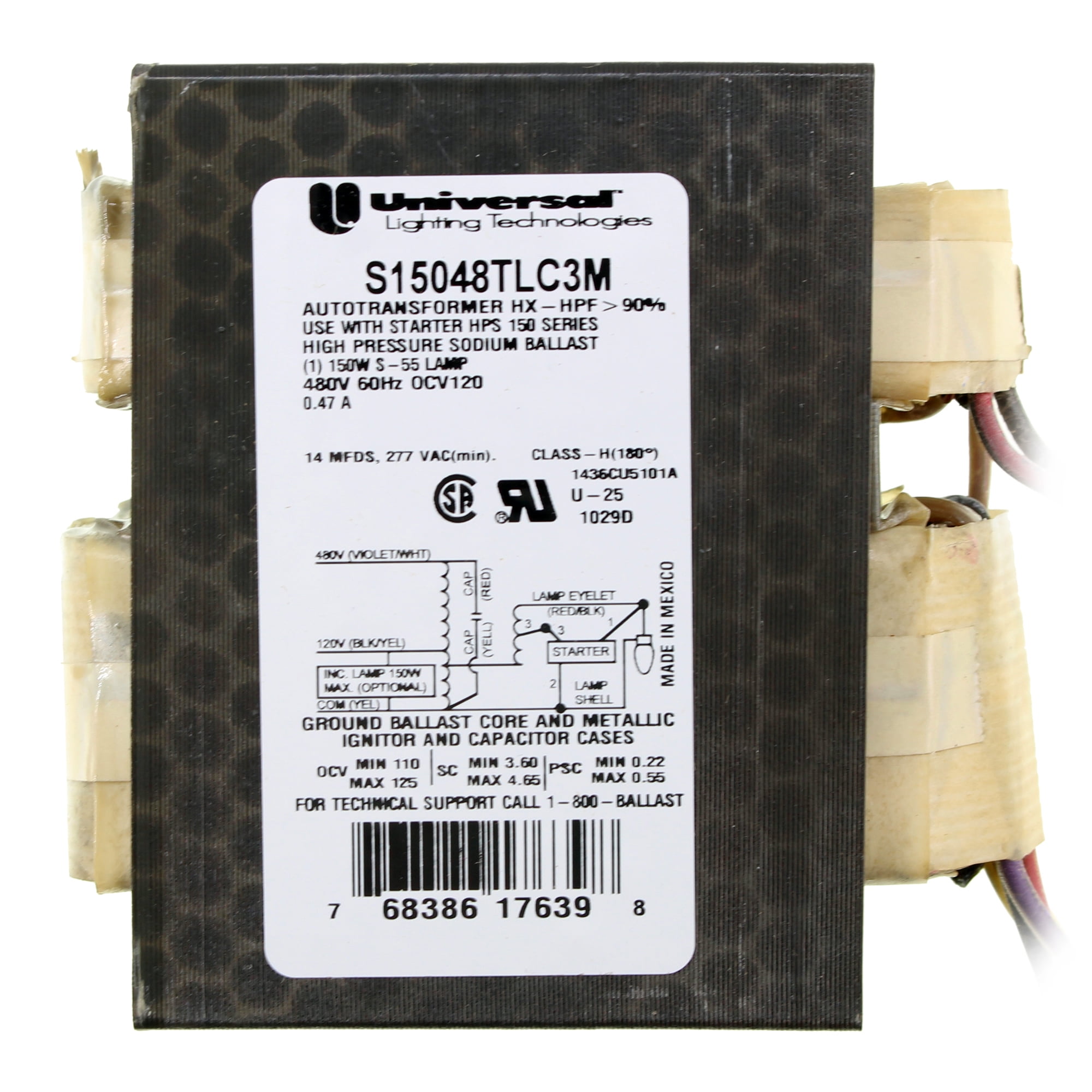 Universal 17651 - S15048TLC3M500K High Pressure Sodium Ballast Kit ...