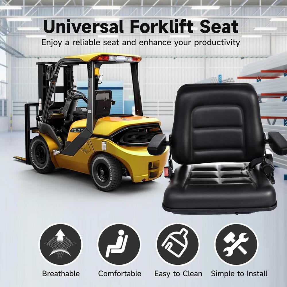 Universal 180° Swivel Tractor Seat with Armrests & Safety Belt - Ideal ...