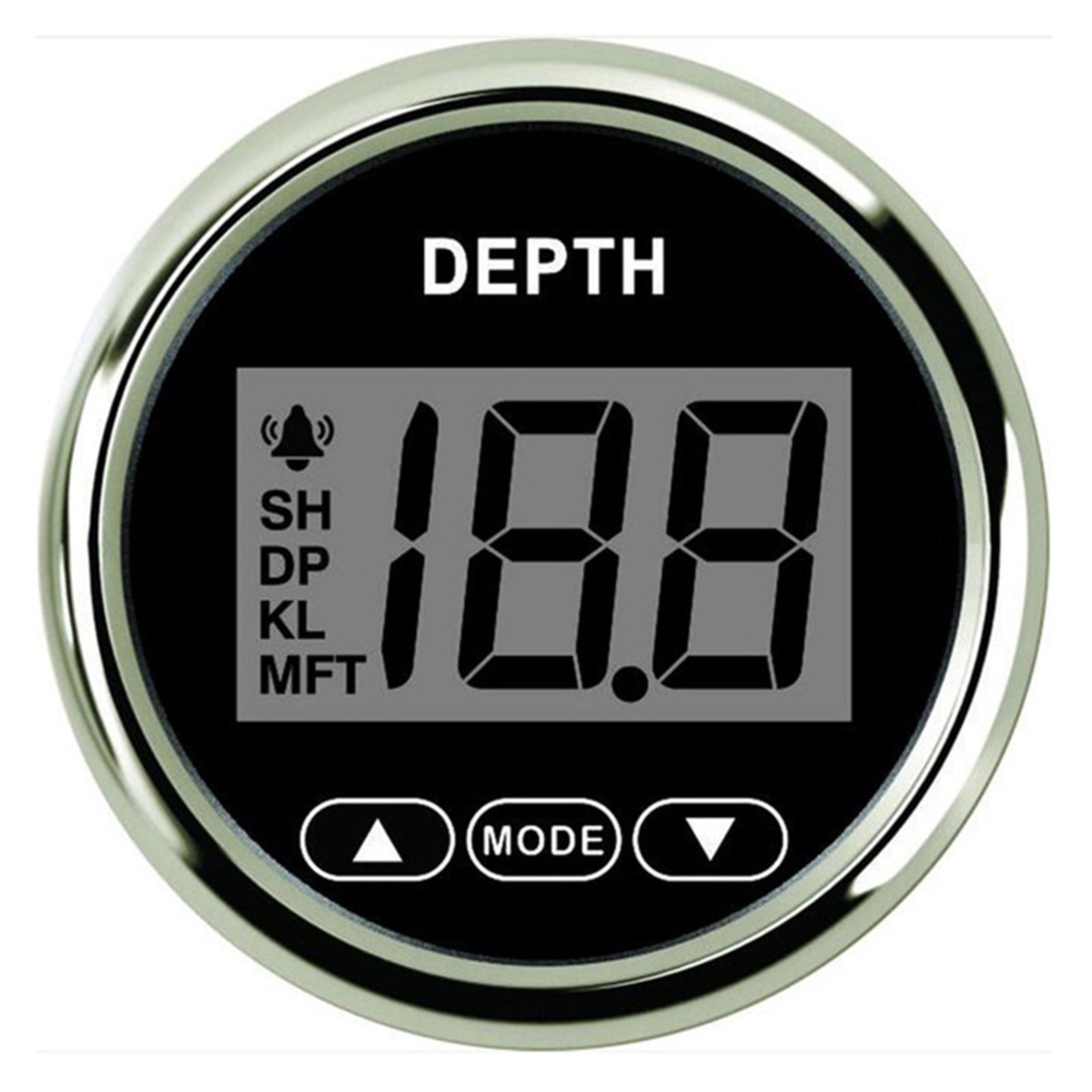Universal 2'' 52mm Depth Gauge Pulse Signal Digital Boat Waterproof ...