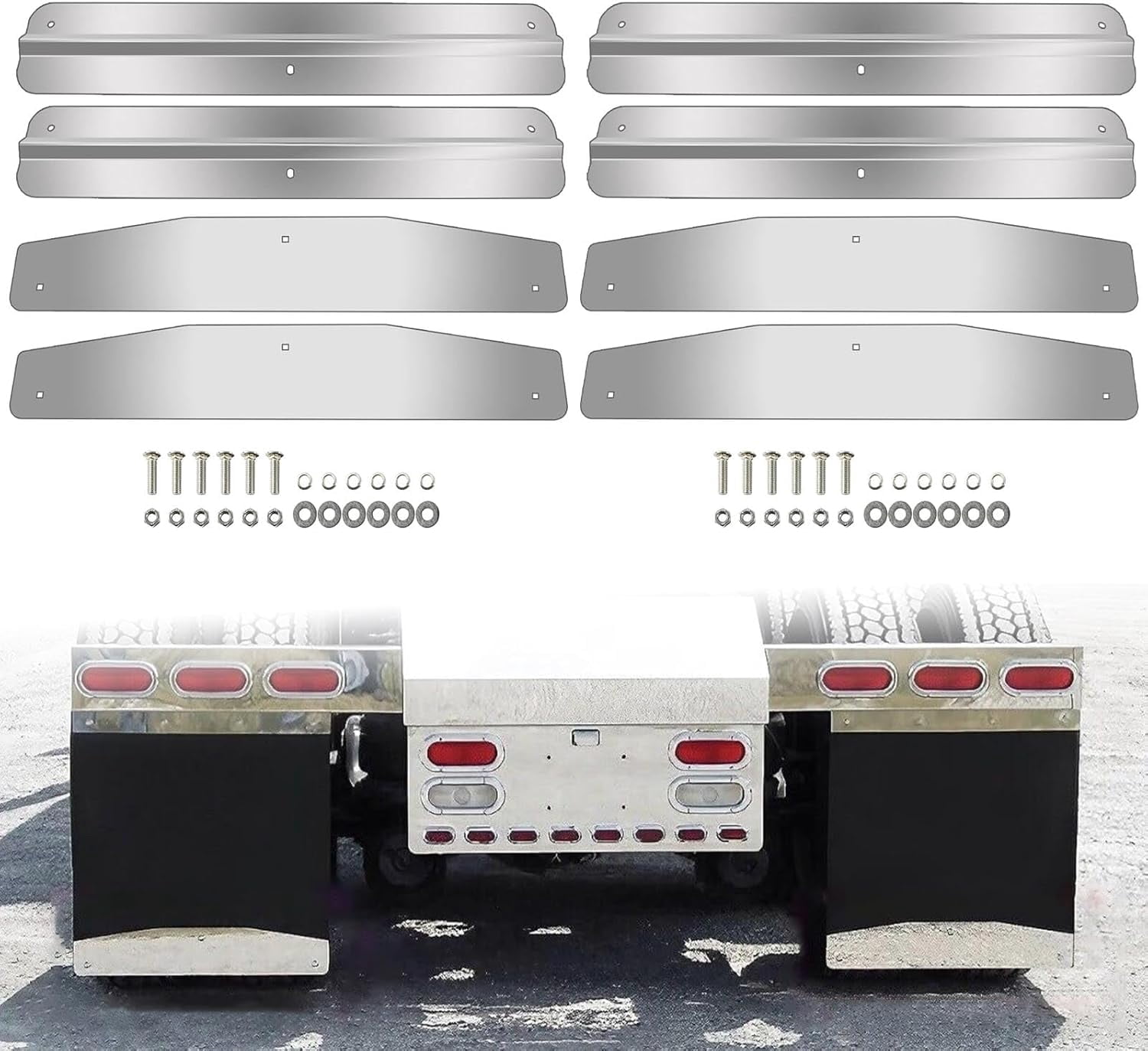 Universal 2 Pair 24” X 4” Mud Flap Weights Stainless Steel, with ...