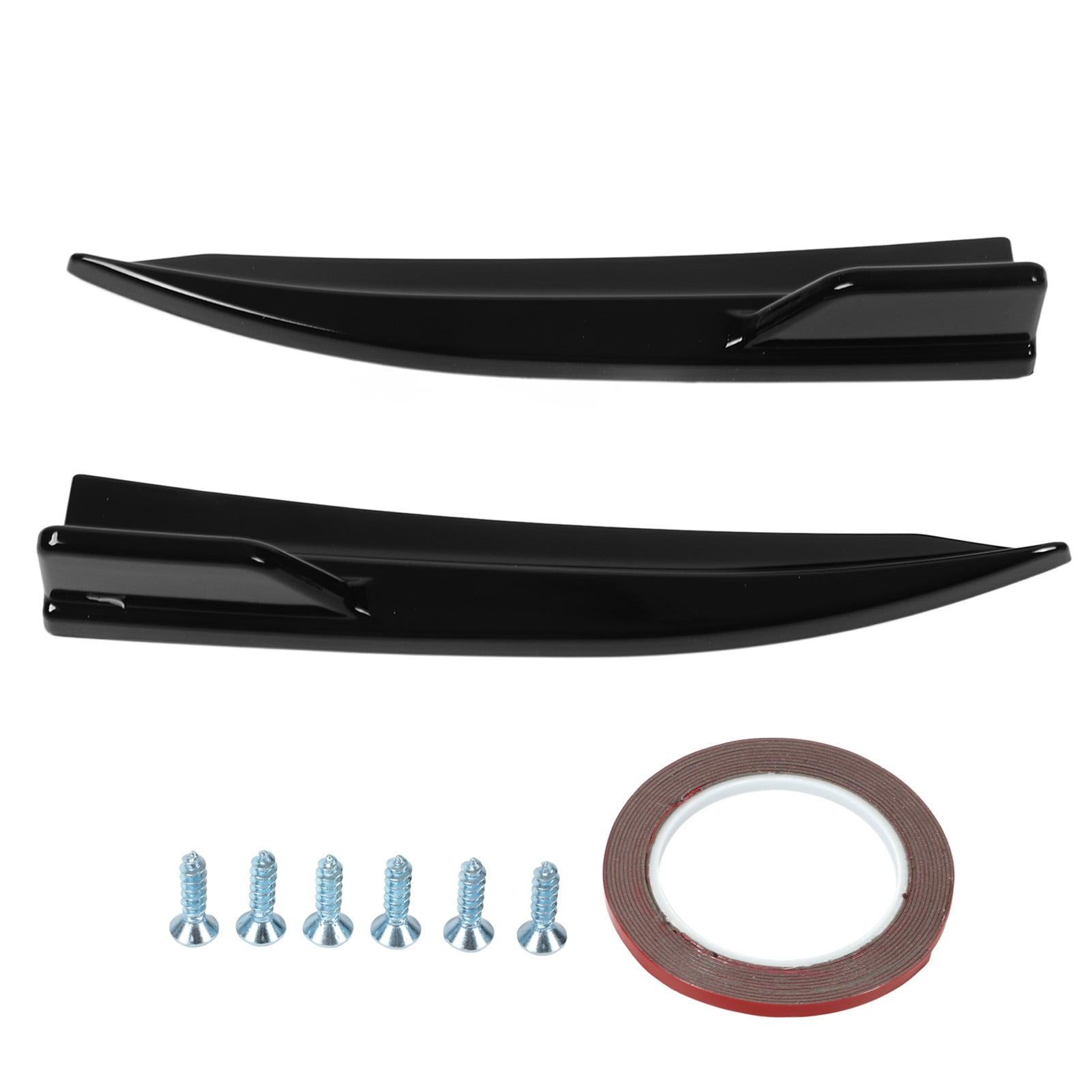 Universal 2 Pcs Rear Splitter Lip Spoiler Glossy Black Left Right ...
