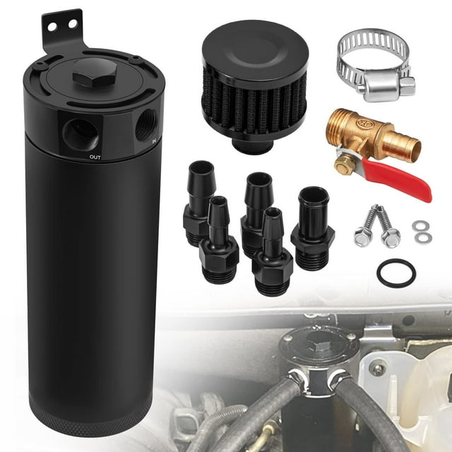 Universal 2 Port Aluminium 750ml Oil Catch Can Reservoir Tank Kit ...