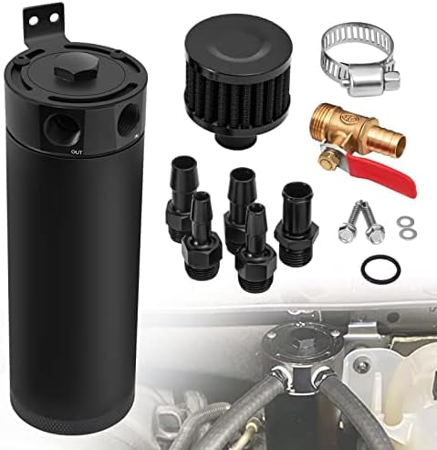 Universal 2 Port Aluminum 750ml Baffled Oil Catch Can Reservoir Tank ...