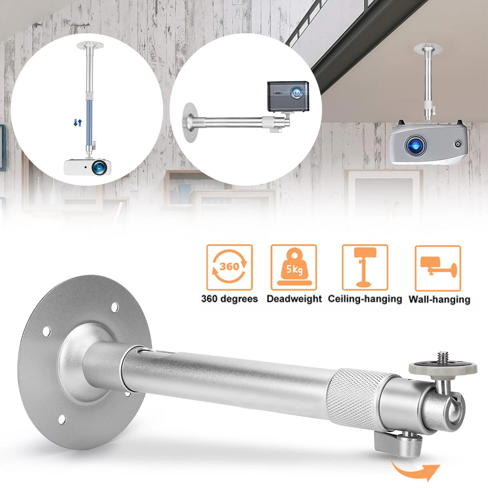 Universal 20" LCD DLP Mini Projector Ceiling Wall Mount Bracket ...