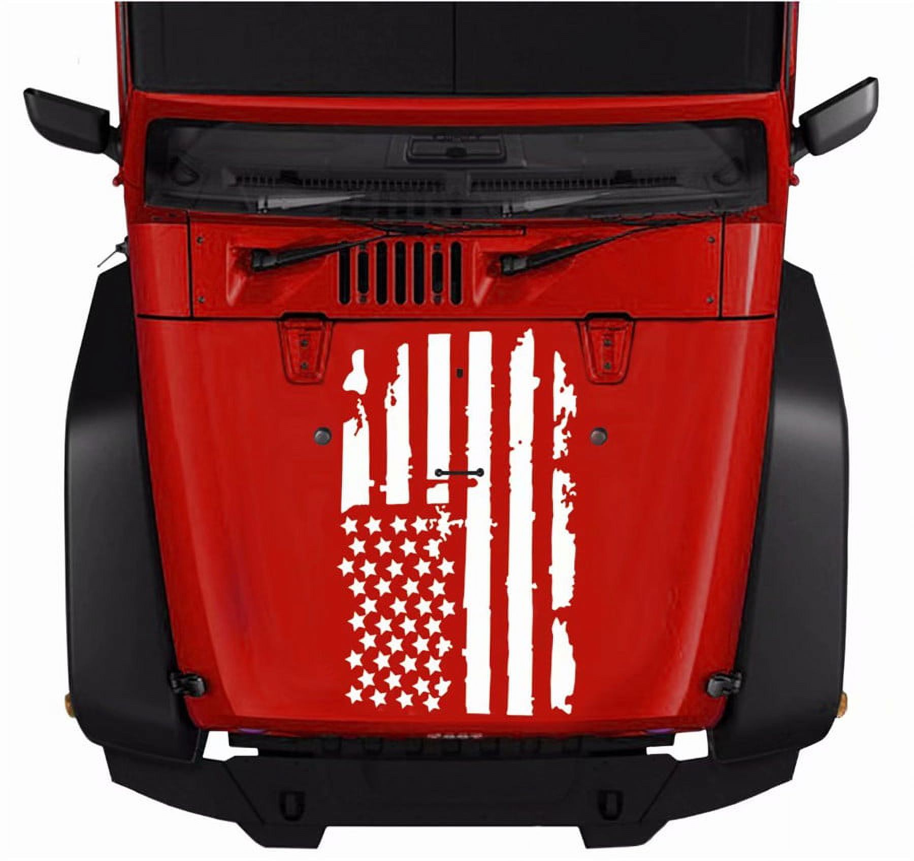 Universal 20" x 35" Distressed USA Flag Hood Sticker Decal for Hummer ...