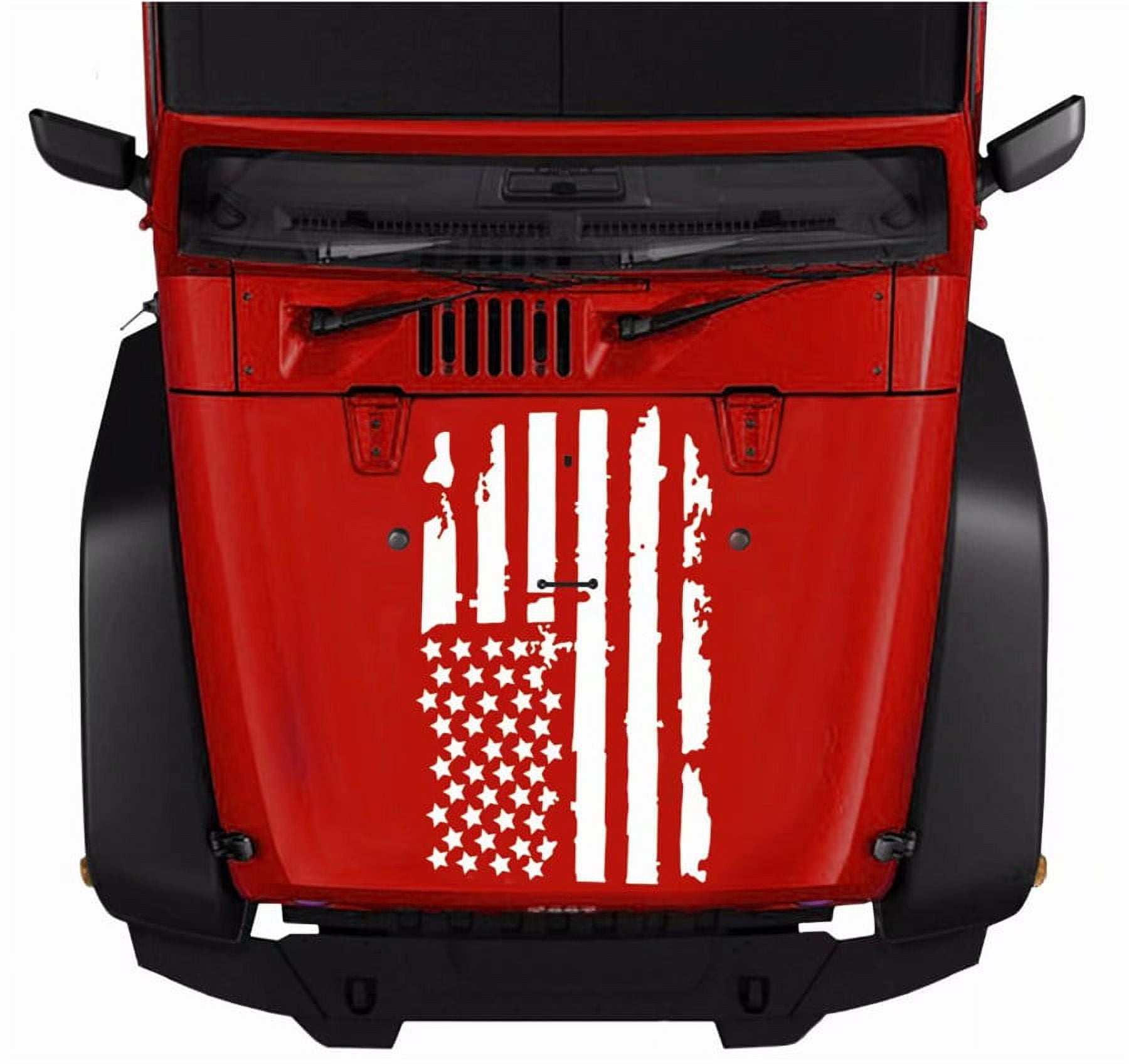 Universal 20" x 35" Distressed USA Flag Hood Sticker Decal for Hummer ...