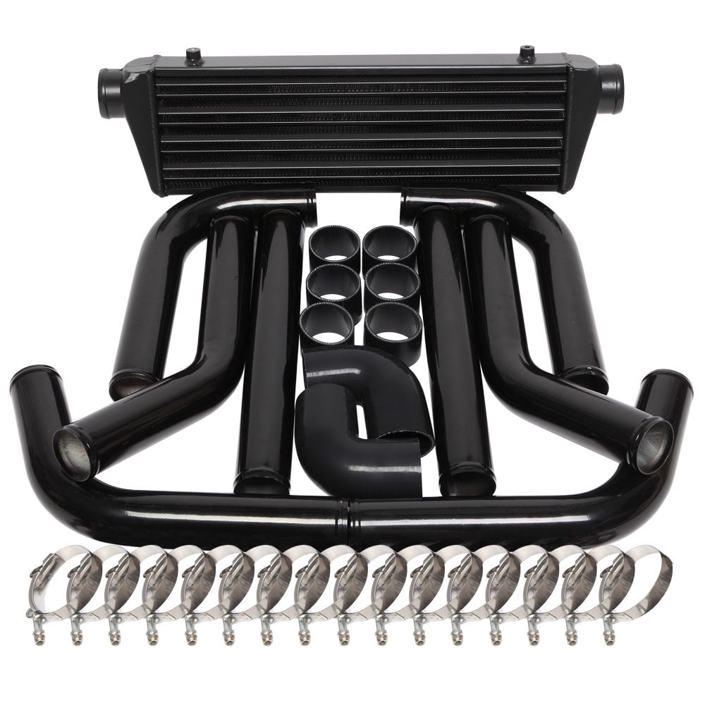 Universal 28" Turbo Intercooler Kit w/ 2.5" Black Aluminum Piping - Up ...