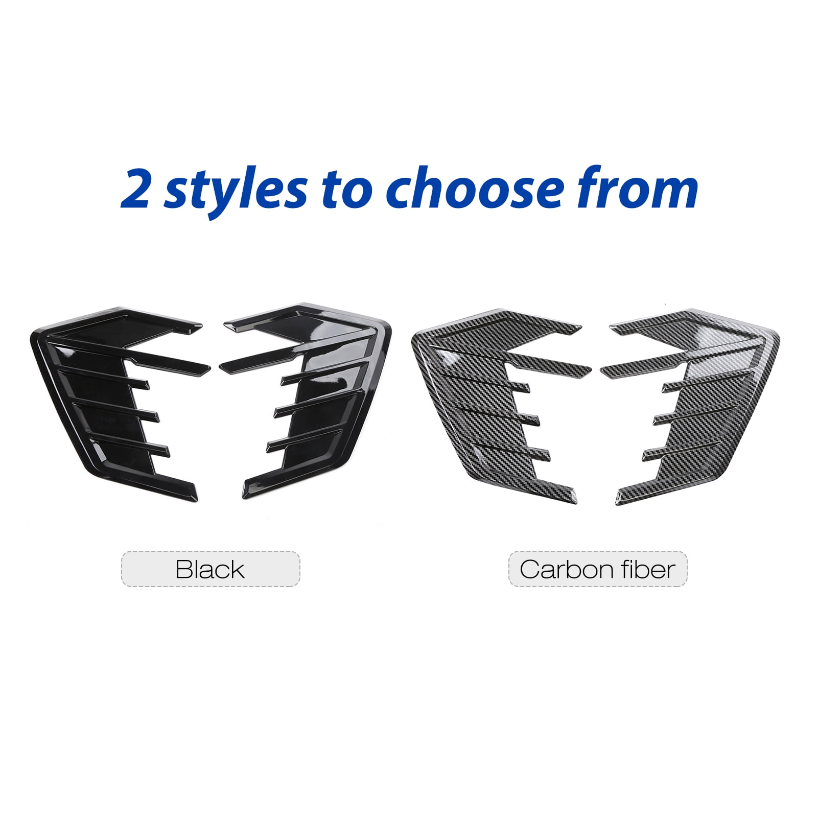 Universal 2pcs Car Side Vents Decor Air Flow Intake Hole Grille Spoiler ...