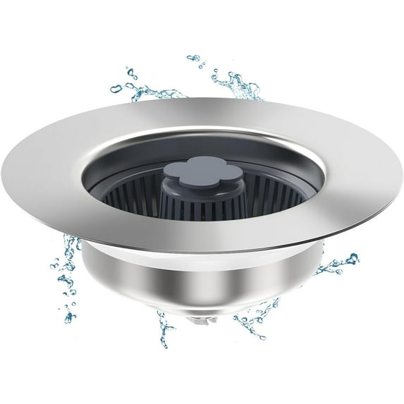 Universal 3 in 1 Kitchen Sink Drain Strainer Kit, SUS304 Stainless Pop ...
