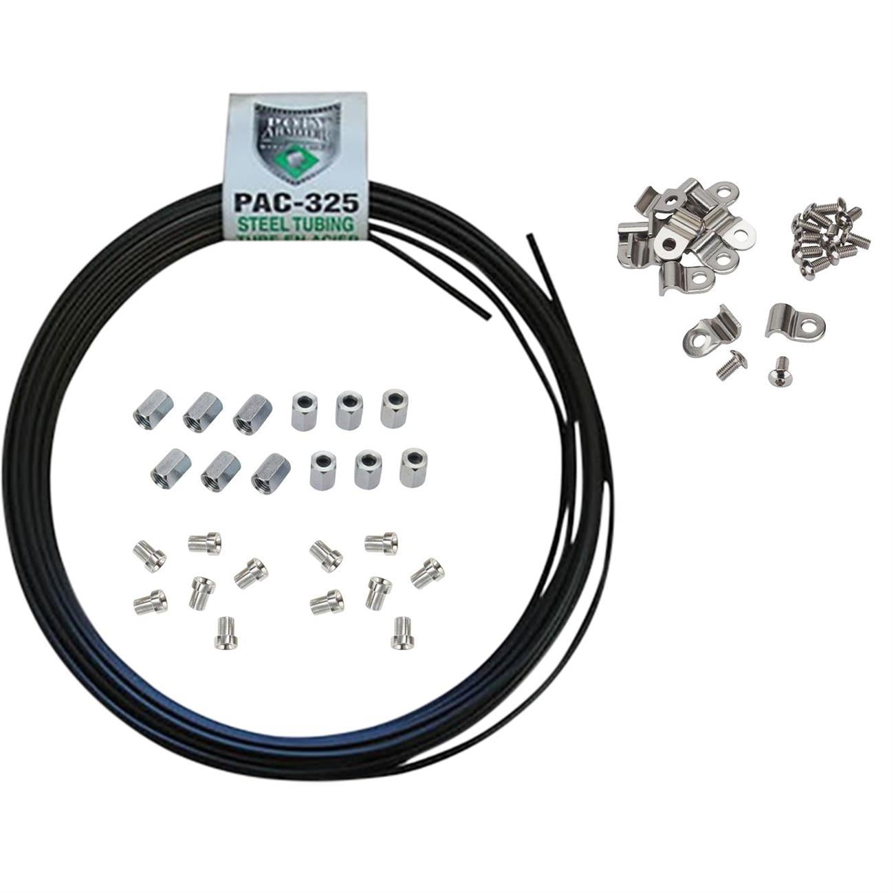 Universal 3/16 PVF Coated Steel Brake Line Installation Kit,-3AN ...