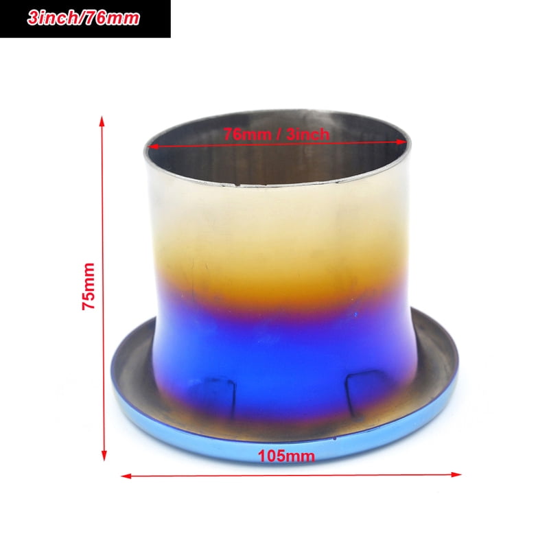 Universal 3'' 3.5'' 4'' Blue Burnt Stainless Steel Car Cold Air Intake ...