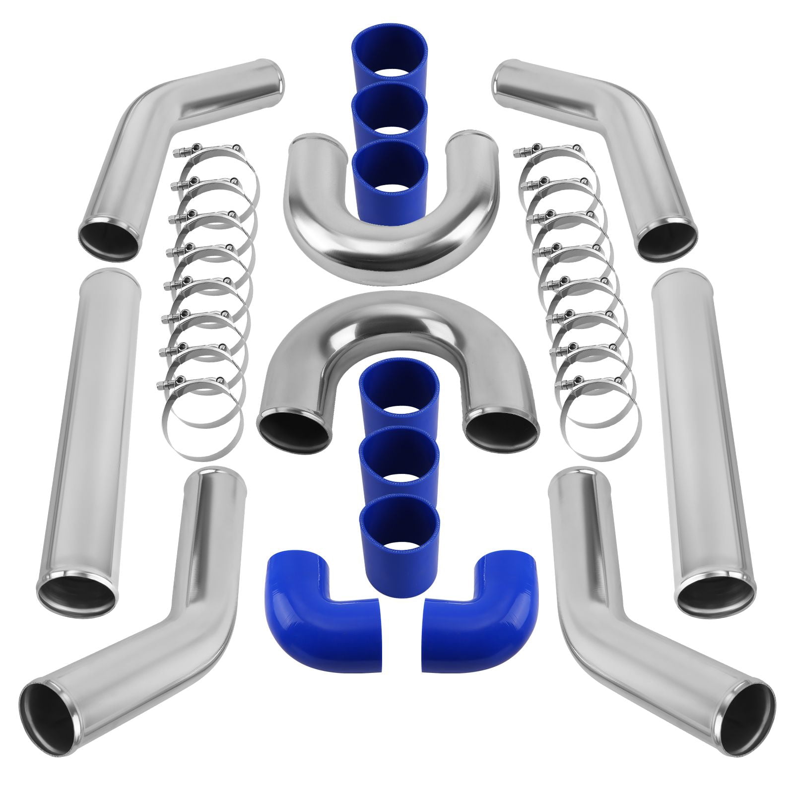 Universal 3" 76mm Aluminum Turbo Intercooler Piping Kit, T6061 Mandrel ...