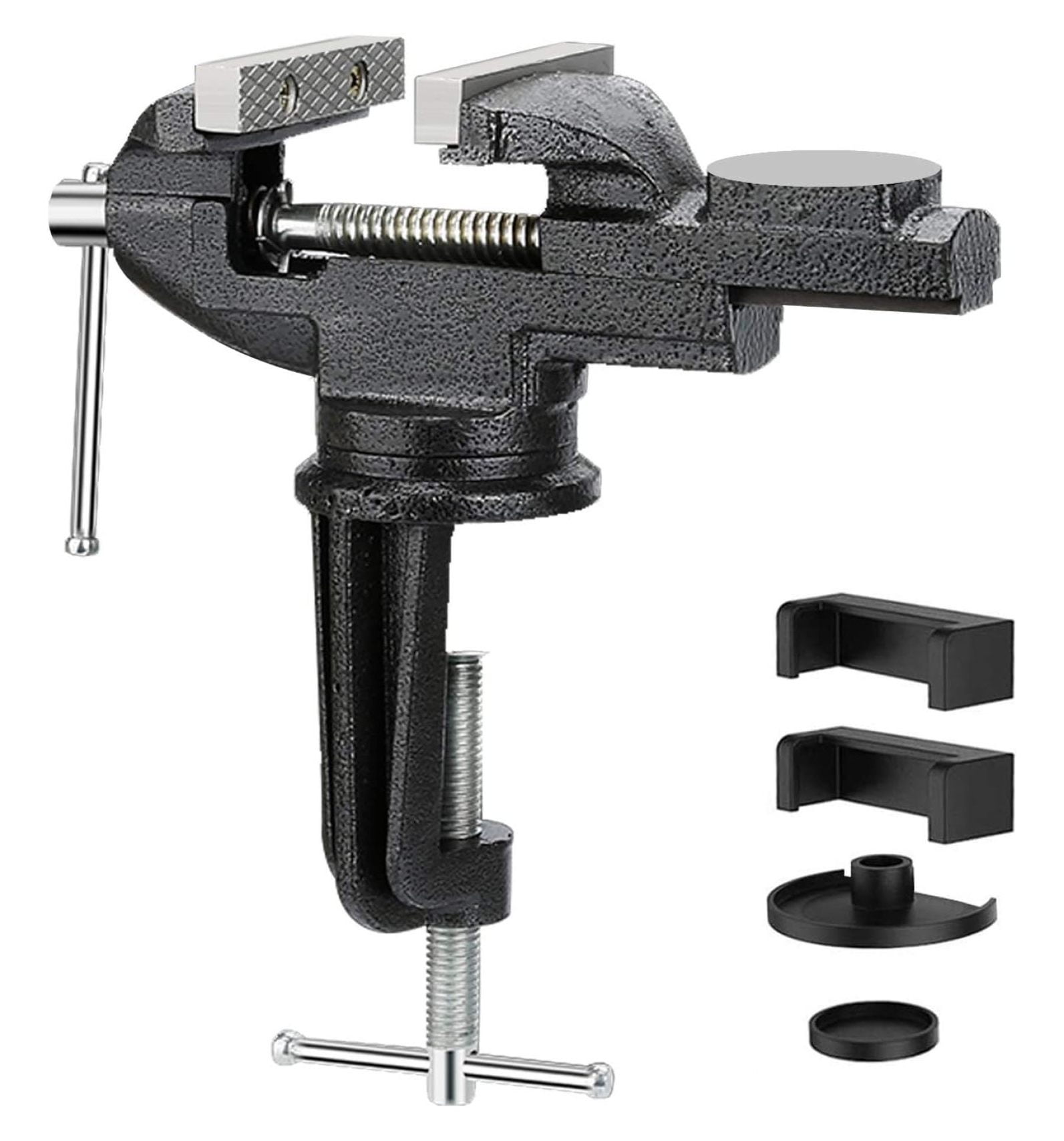 Universal 3 Inch Table Vise, 360° Rotating Swivel Base Vise Heavy Duty ...