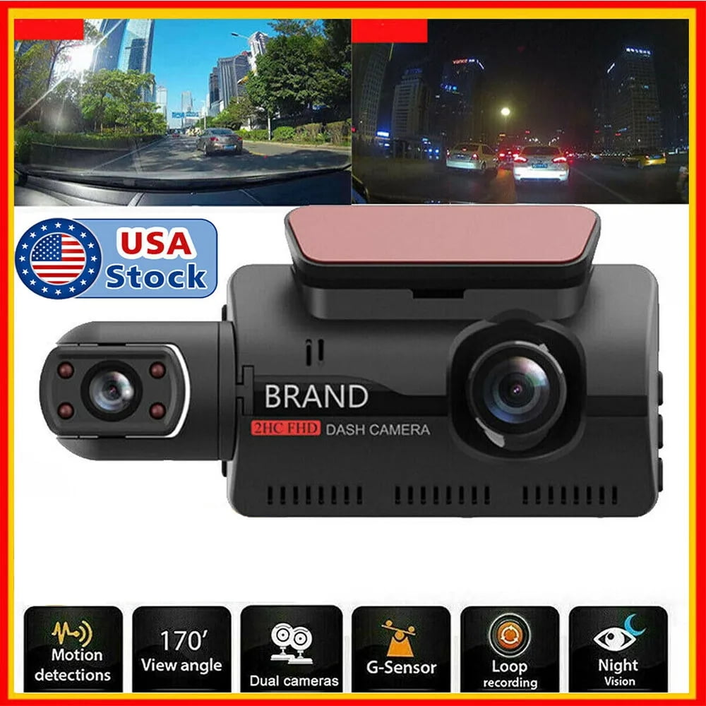 Universal 3'' LCD Car DVR 1080P HD Dash Cam Dual Lens Recorder Wide ...