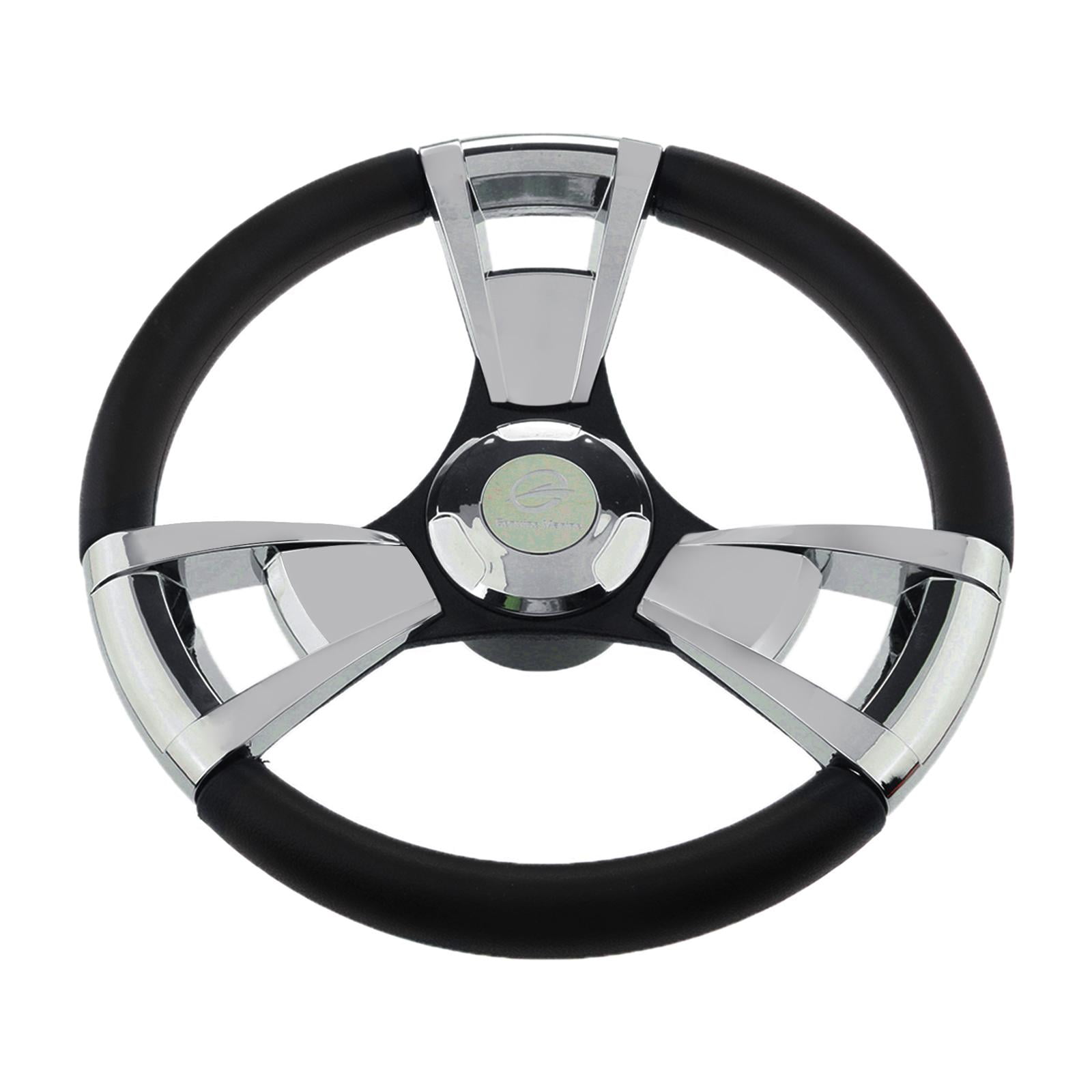 Universal 3-Spoke Marine Boat Aluminum Alloy Steering Wheel 350mm 3/4 ...