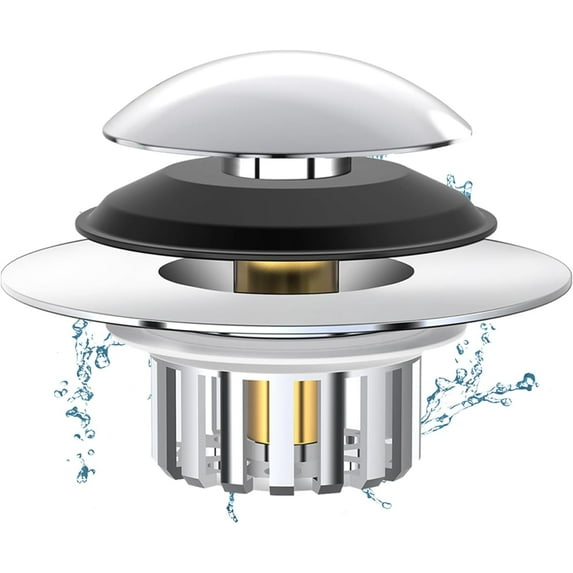 Universal 3 in 1 Bathtub Drain Stopper Hair Catcher, Pop-up Tub with ...