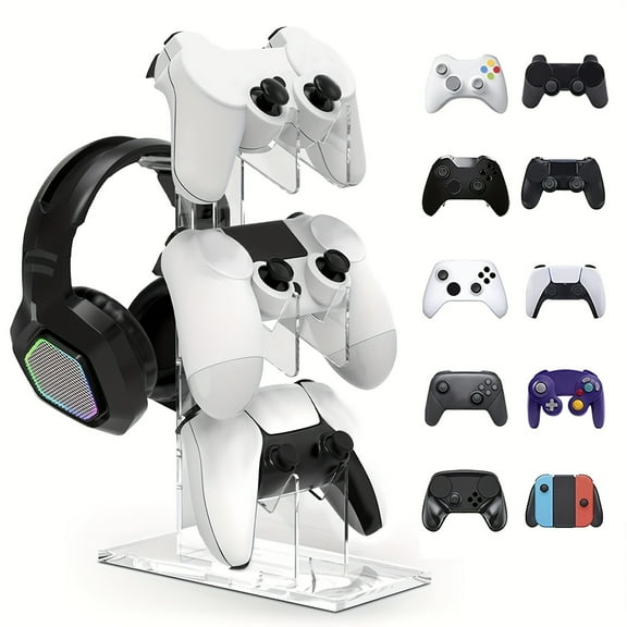 Gaming Controller Holder, Headphone Stand Accessories with 2 USB and 1 ...