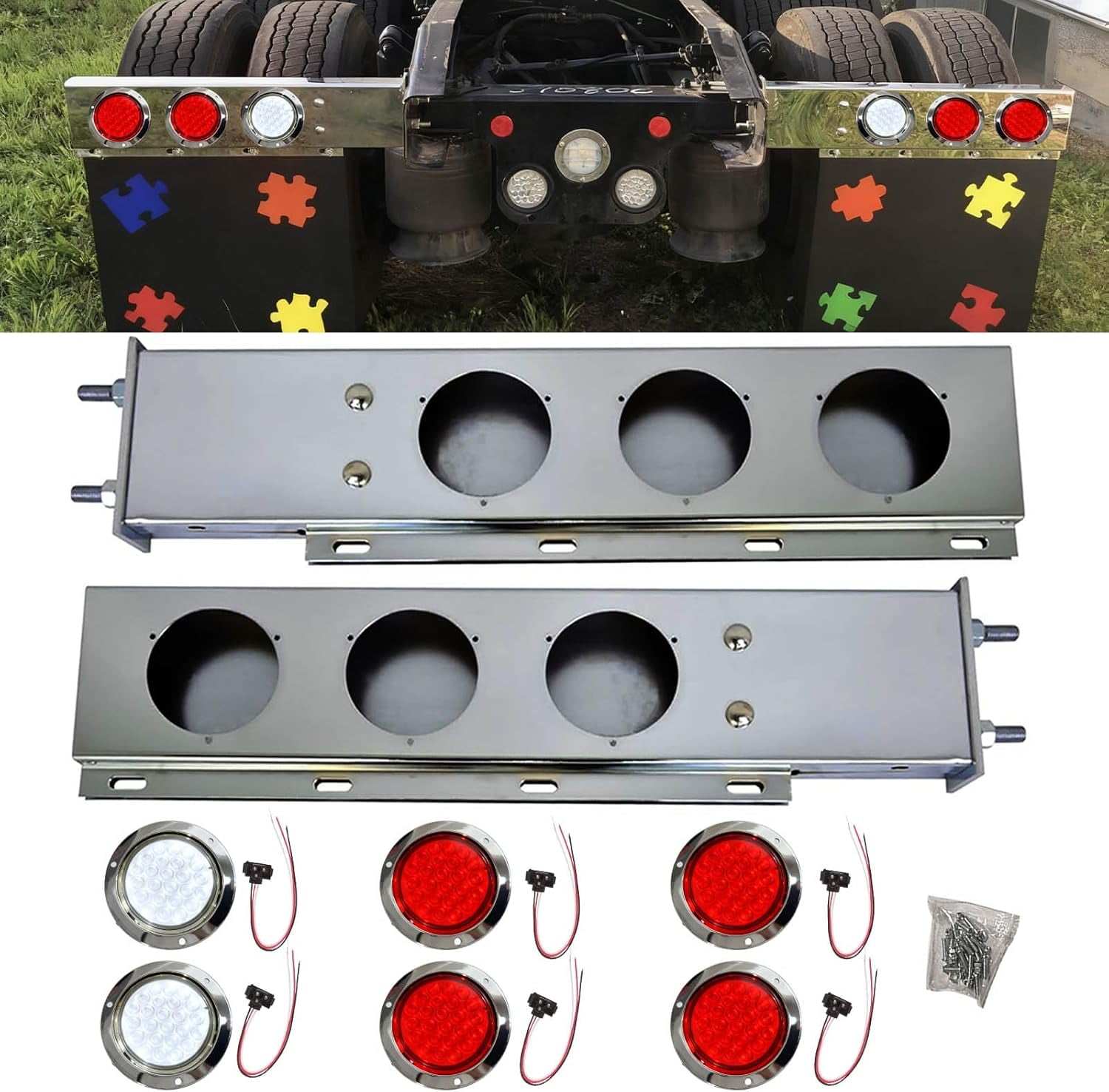 Universal 30" Stainless Steel Spring-Loaded Mud Flap Hanger Light with ...