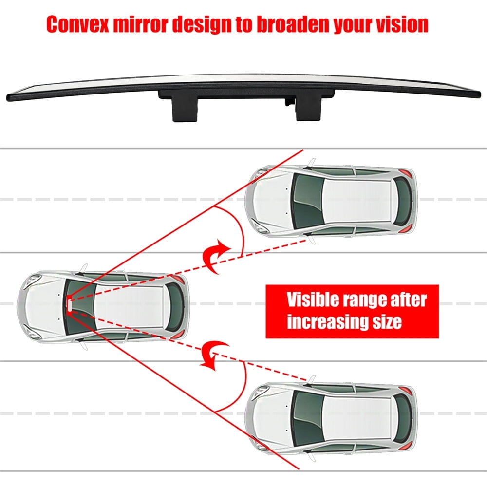 Universal 300mm Wide-angle Convex Interior Clip On Car Rear View Mirror ...